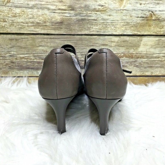 Clarks | Shoes | Clarks Dancer Reece Gray Leather Mary Jane Heels ...